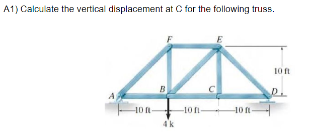 Solved A1) Calculate the vertical displacement at C for the | Chegg.com