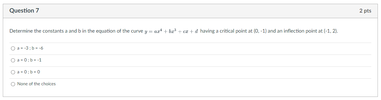 Solved Determine the constants a and b in the equation of | Chegg.com