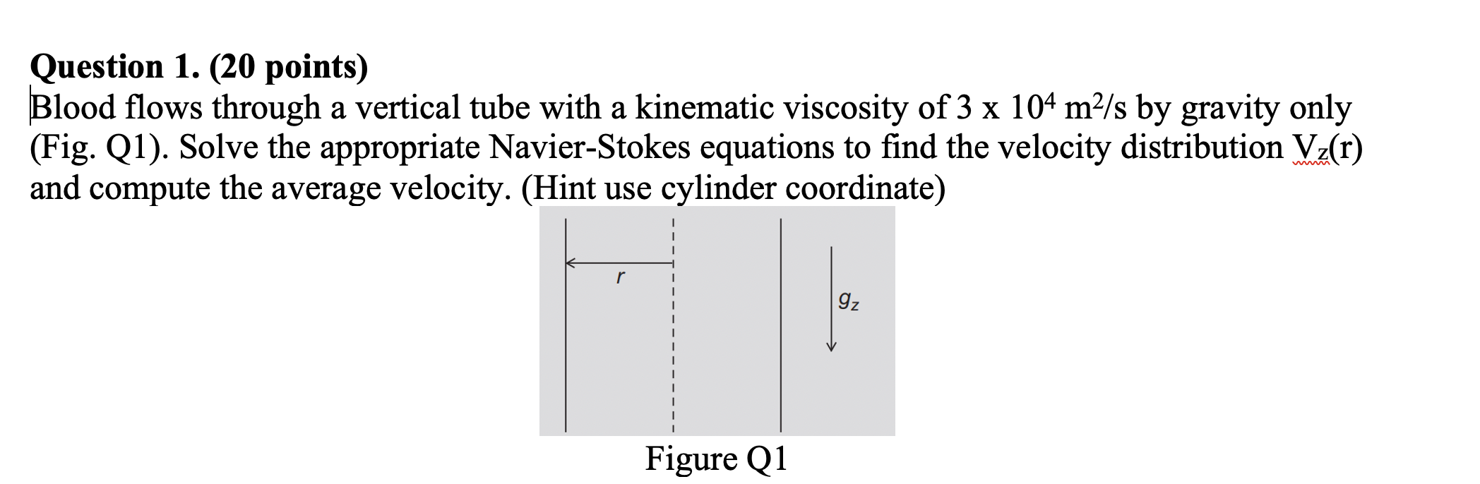 Solved Question 1. (20 points) Blood flows through a | Chegg.com