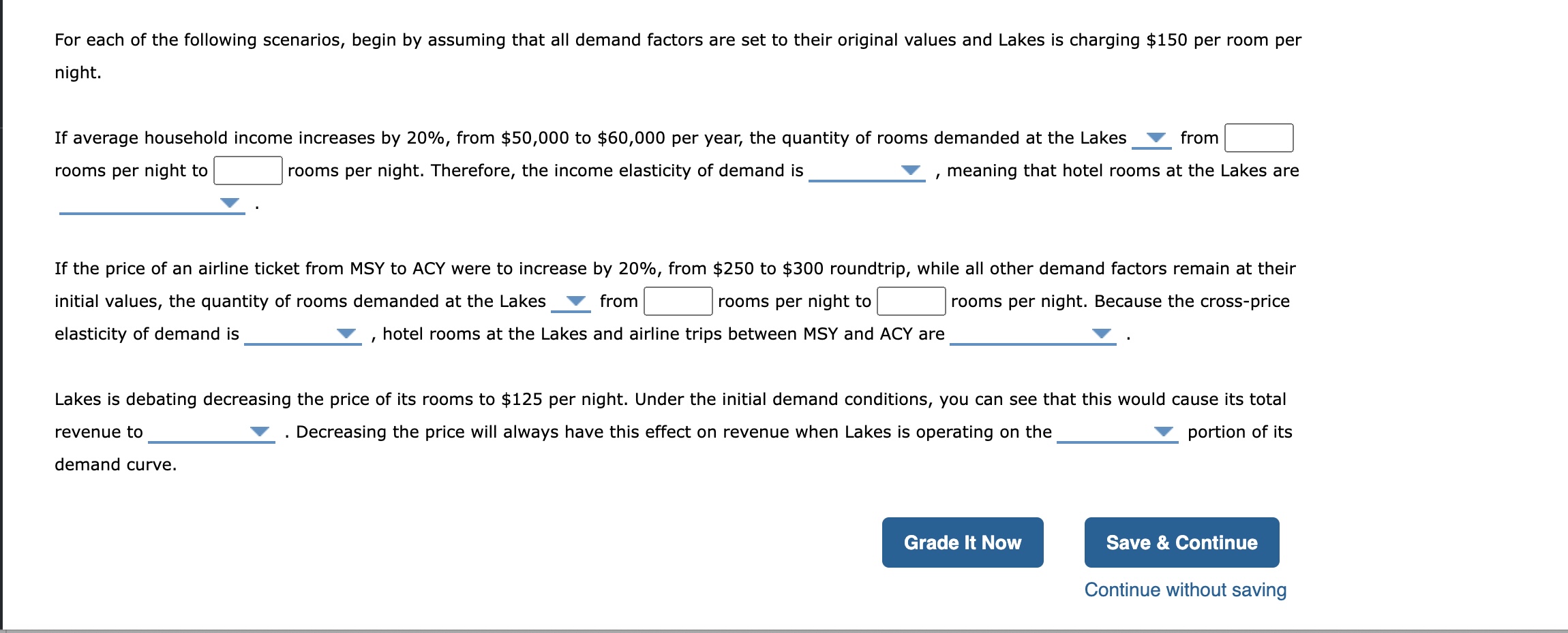Solved Graph Input Tool Market for Lakes's Hotel Rooms Price | Chegg.com