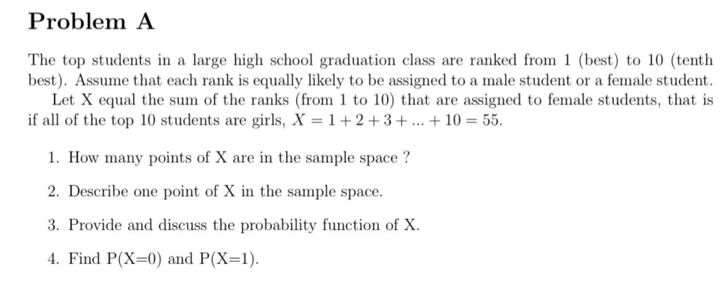 Solved The top students in a large high school graduation | Chegg.com