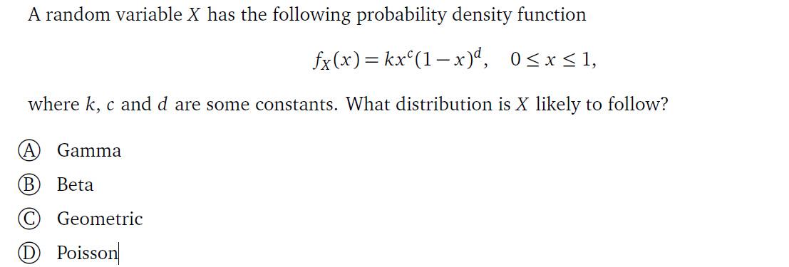Solved A random variable X has the following probability | Chegg.com