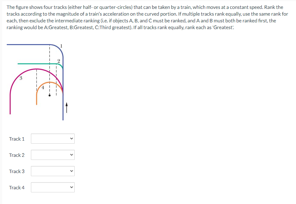 Solved The figure shows four tracks (either half- or | Chegg.com