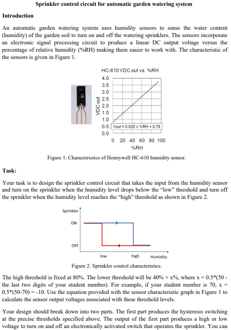 Solved Sprinkler control circuit for automatic garden | Chegg.com