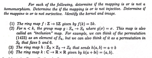 Solved For each of the following, determine if the mapping | Chegg.com