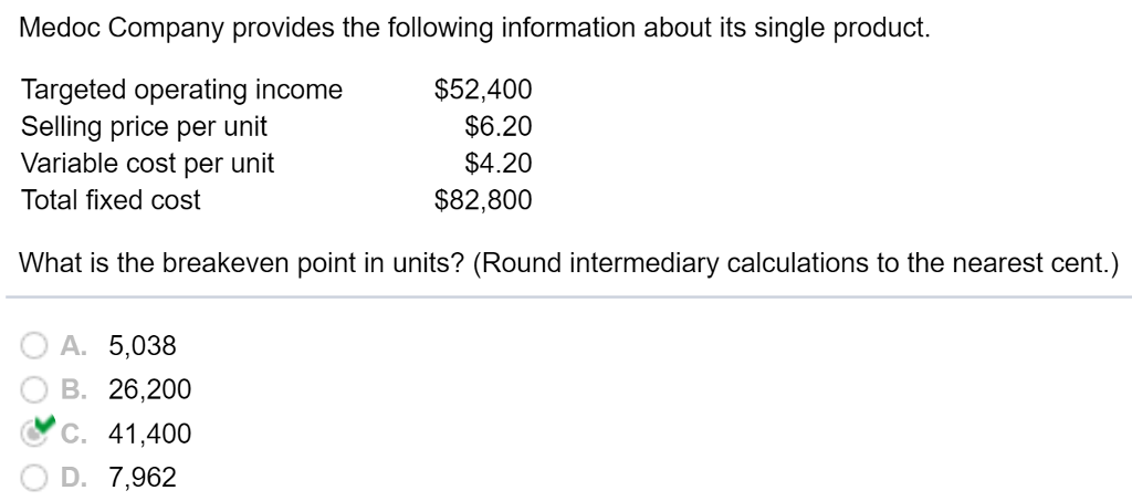 Solved Medoc Company provides the following information | Chegg.com