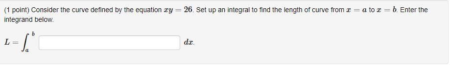 Solved ( 1 point) Consider the curve defined by the equation | Chegg.com