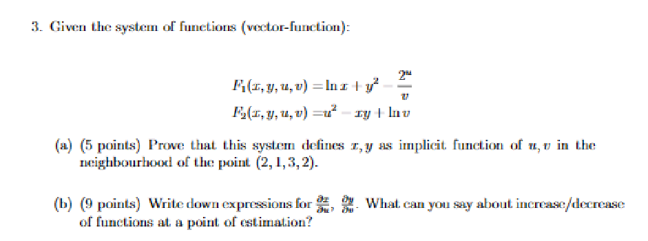 Solved 3. Given the system of functions (vector-function): | Chegg.com