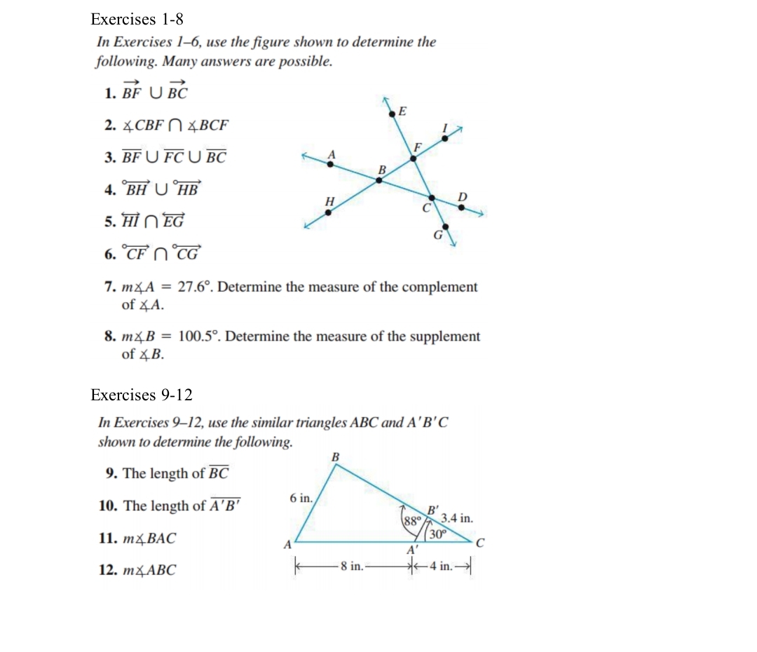 Solved In Exercises 1-6, use the figure shown to determine | Chegg.com