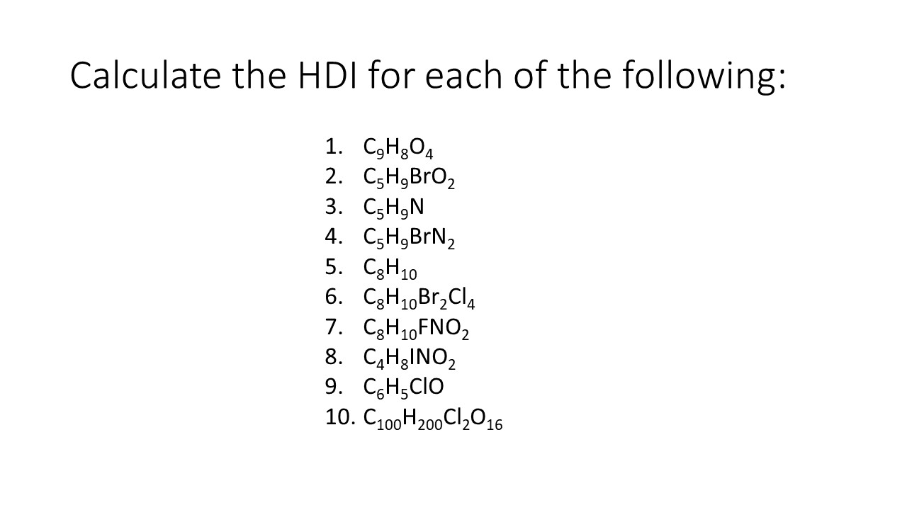 Solved Calculate the HDI for each of the following: 1. | Chegg.com