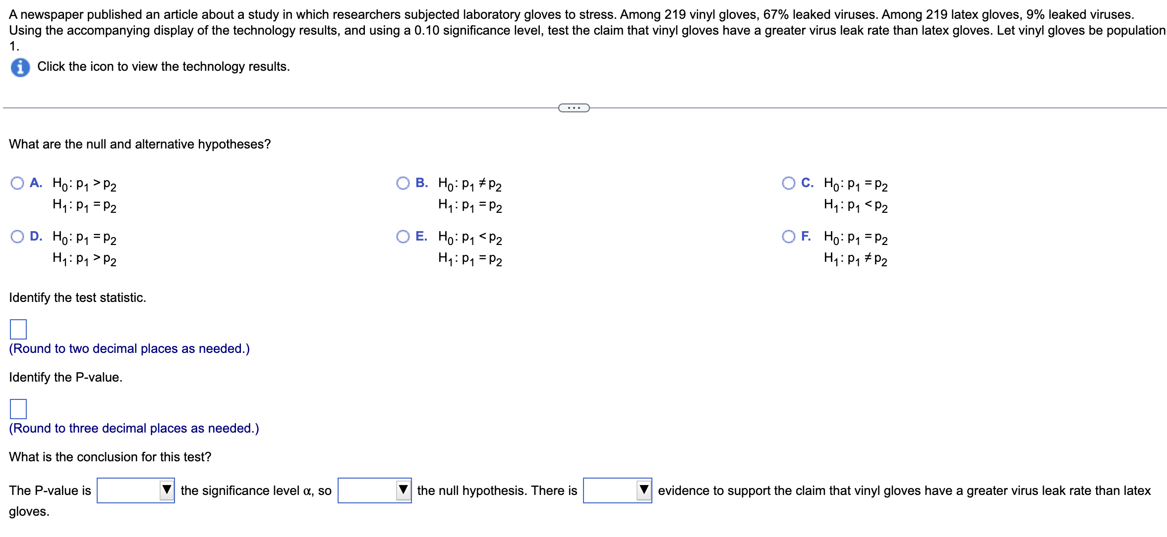 Solved Pooled proportion: 0.38 Test statistic, z: 12.5233 | Chegg.com