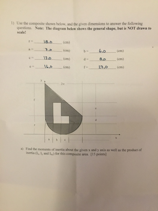 Solved 1) Use the composite shown below, and the given | Chegg.com