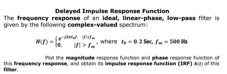 Solved Delayed Impulse Response Function The frequency | Chegg.com