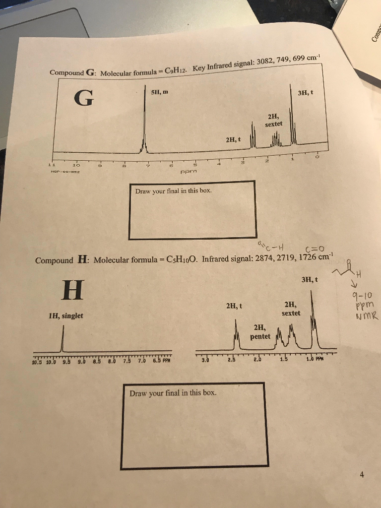 Solved Compound G: Molecular formula = C9H12. Key Infrared | Chegg.com