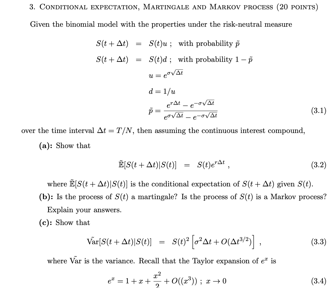 Solved Conditional Expectation Martingale And Markov