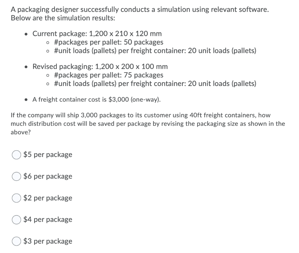 Solved A packaging designer successfully conducts a | Chegg.com