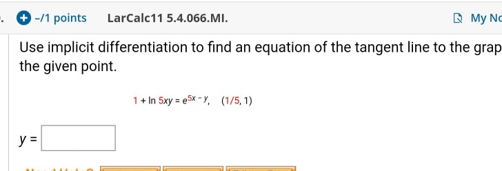 Solved use implicit differentiation to find an equation of | Chegg.com