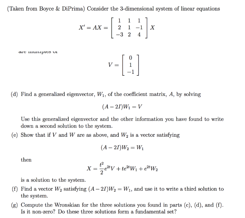 Solved (Taken from Boyce & DiPrima) Consider the | Chegg.com