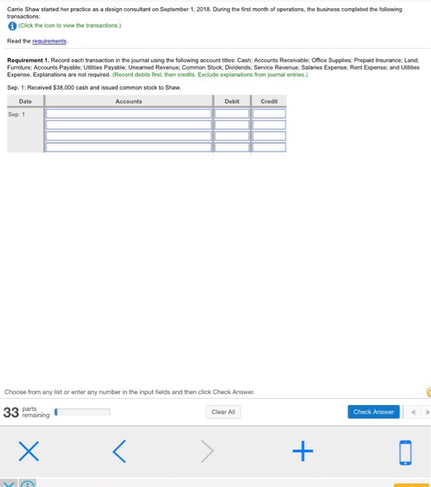 Solved Requirements 1. Record each transaction in the | Chegg.com