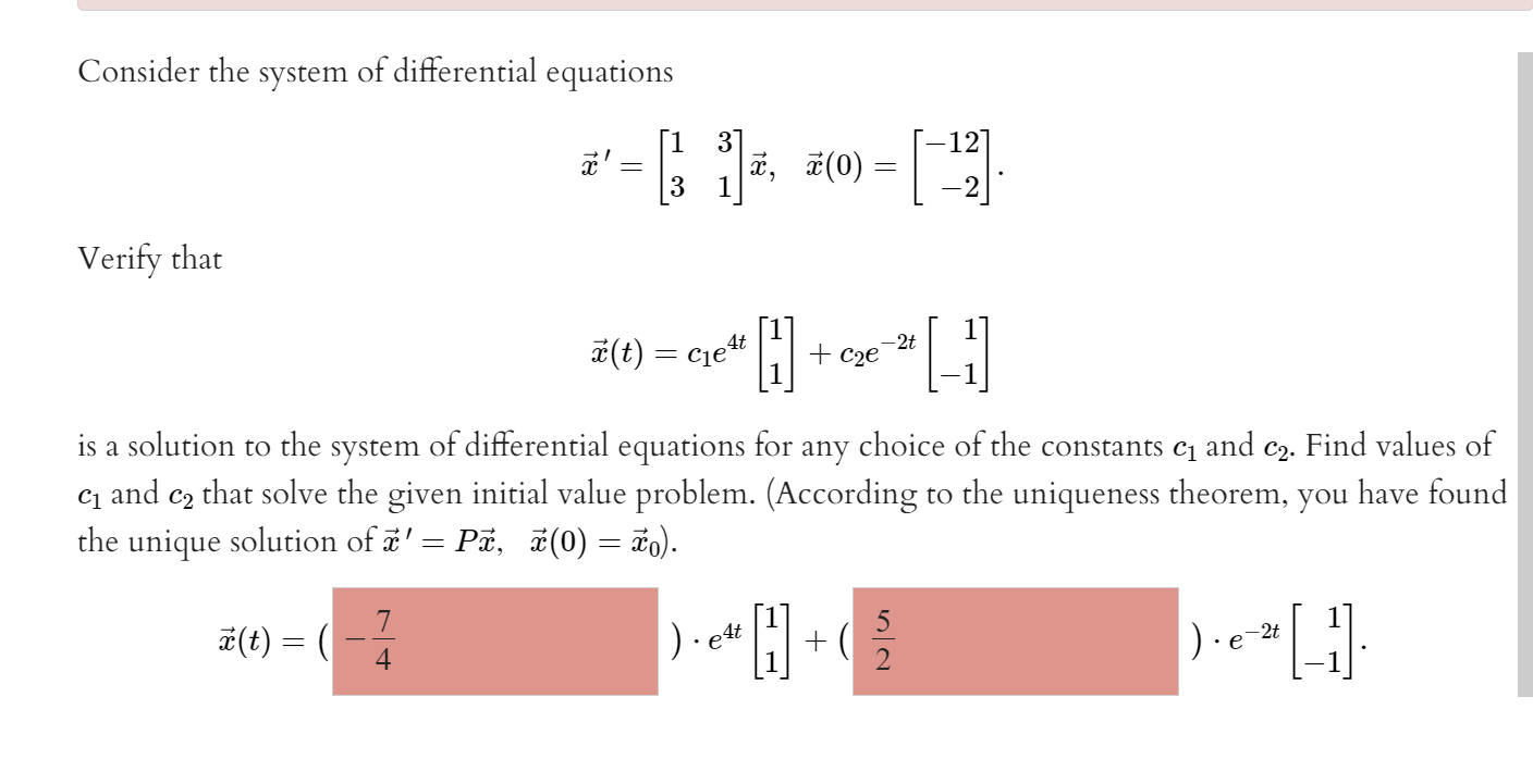 Solved Consider the system of differential equations | Chegg.com