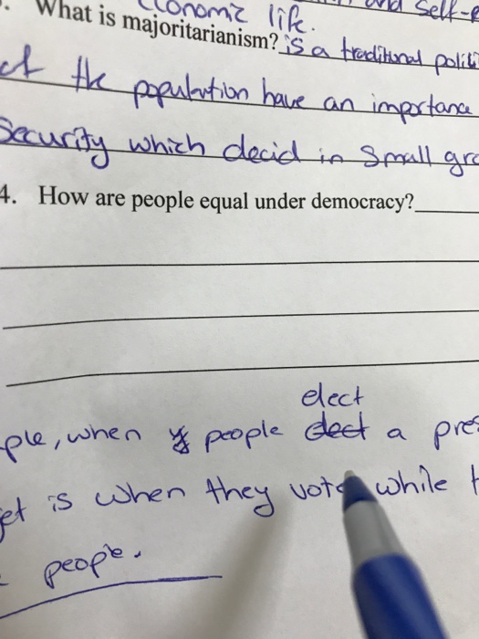 Solved What is majoritarianism?S ate 3 . How are people | Chegg.com