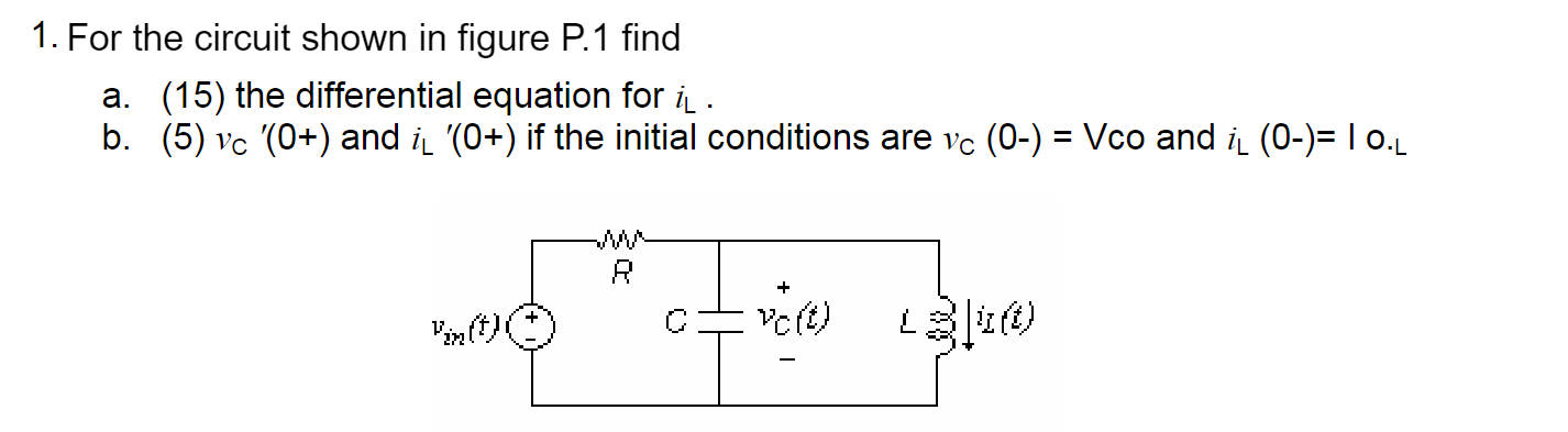 Solved For the circuit shown in figure P. 1 ﻿finda. (15) | Chegg.com