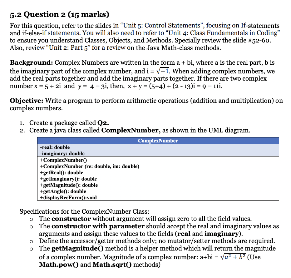 Solved 5.2 Question 2 (15 marks) For this question, refer to | Chegg.com
