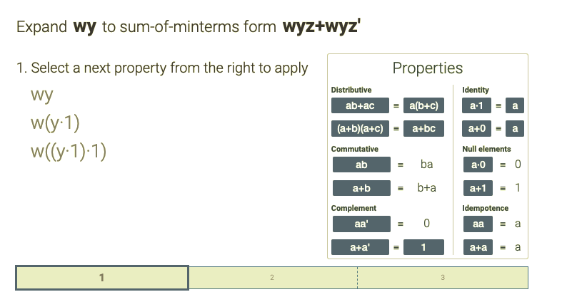 Solved Expand wy to sum-of-minterms form wyz+wyz' 1. Select | Chegg.com
