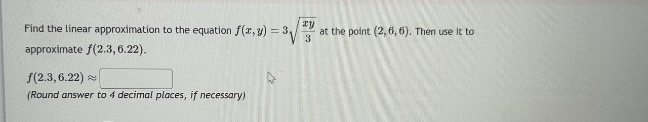 Solved Find the linear approximation to the equation | Chegg.com