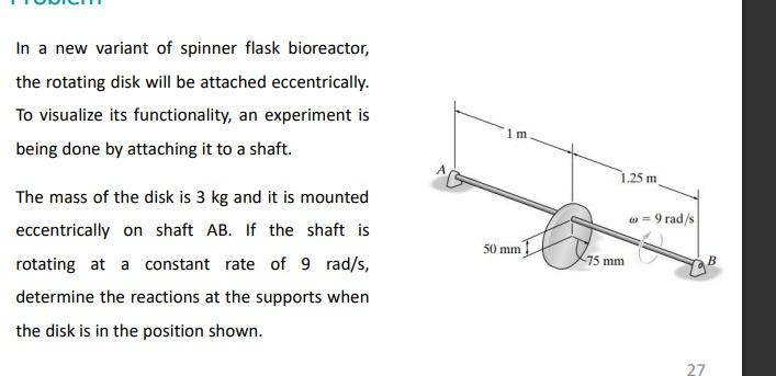 Solved In a new variant of spinner flask bioreactor, the | Chegg.com