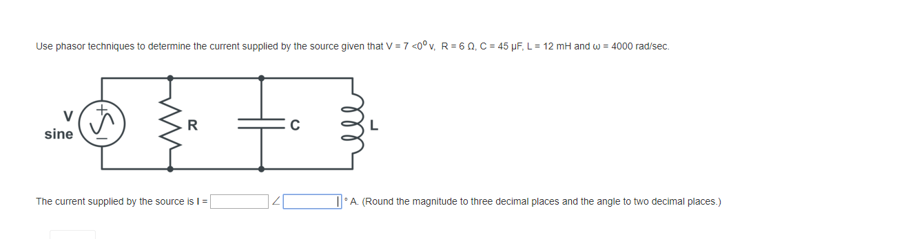 Solved Use phasor techniques to determine the current | Chegg.com
