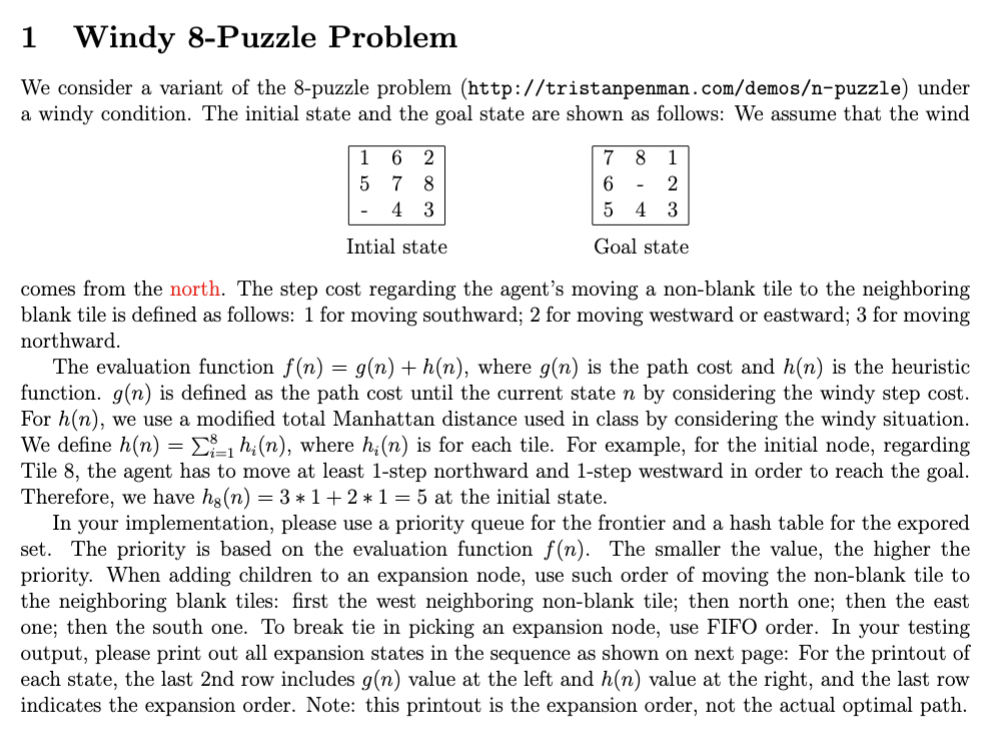 Solved We consider a variant of the 8-puzzle problem | Chegg.com