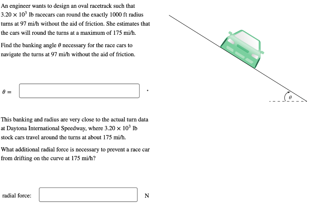 Solved An engineer wants to design an oval racetrack such | Chegg.com