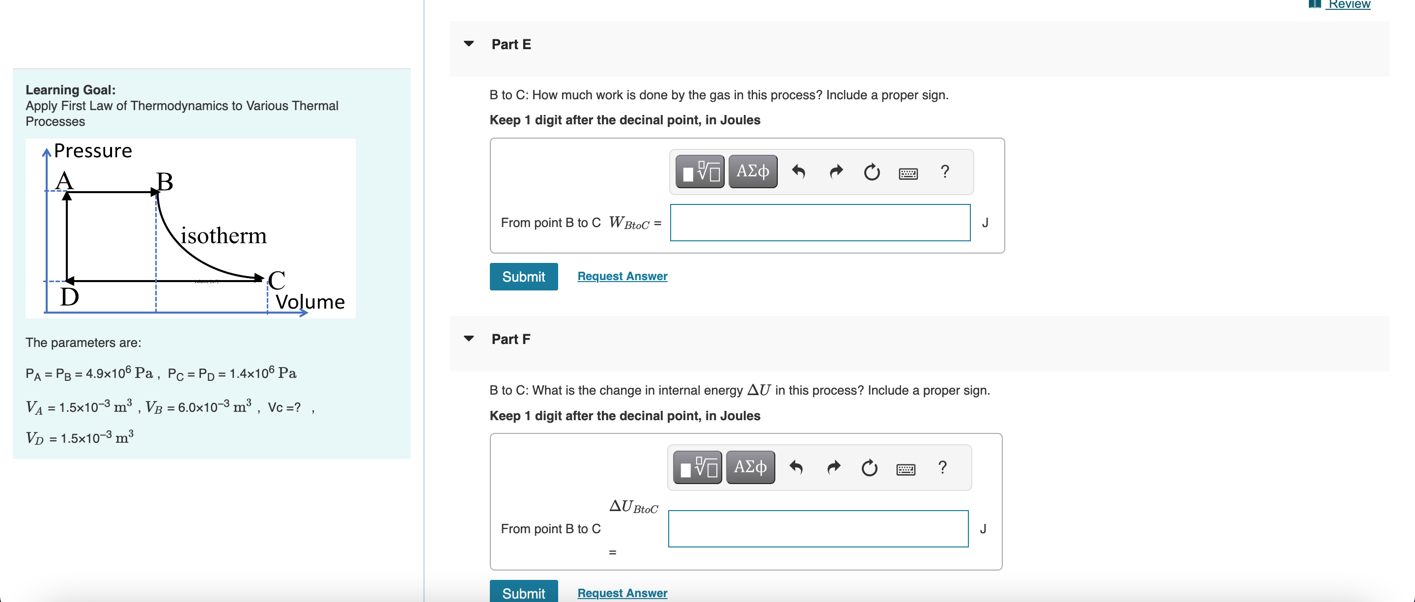 Solved Learning Goal: A to B : How much work is done by the | Chegg.com