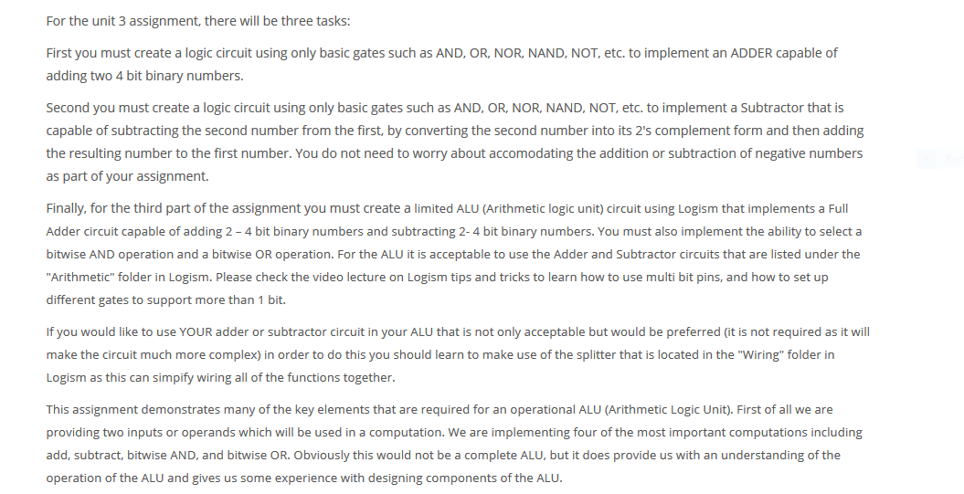 For the unit 3 assignment, there will be three tasks: | Chegg.com