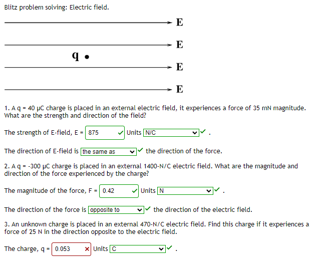 Solved Blitz problem solving: Electric field. 1. Aq=40μC | Chegg.com