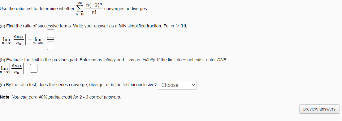 Solved Use the ratio test to determine whether | Chegg.com
