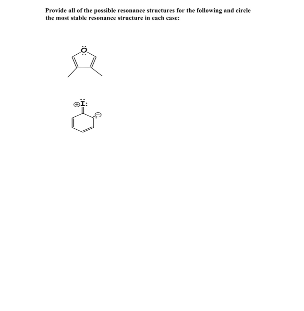 Provide all of the possible resonance structures for | Chegg.com