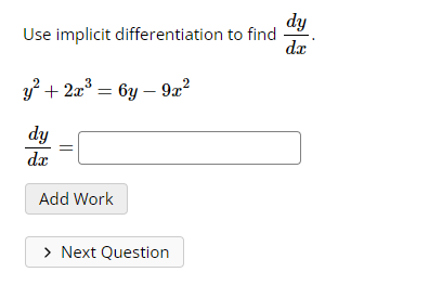 Solved Use implicit differentiation to find dxdy. | Chegg.com