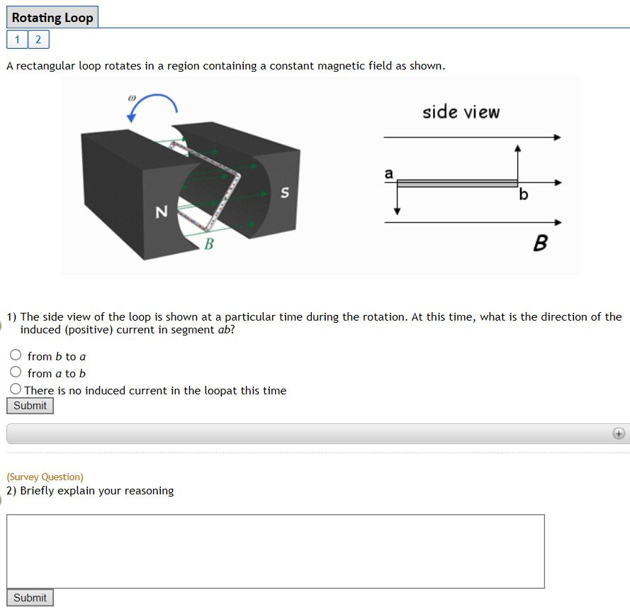 Solved A rectangular loop rotates in a region containing a | Chegg.com