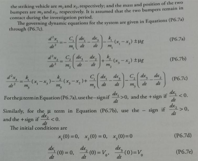 Solved Use A Matlab Program That Will Solve The Collision