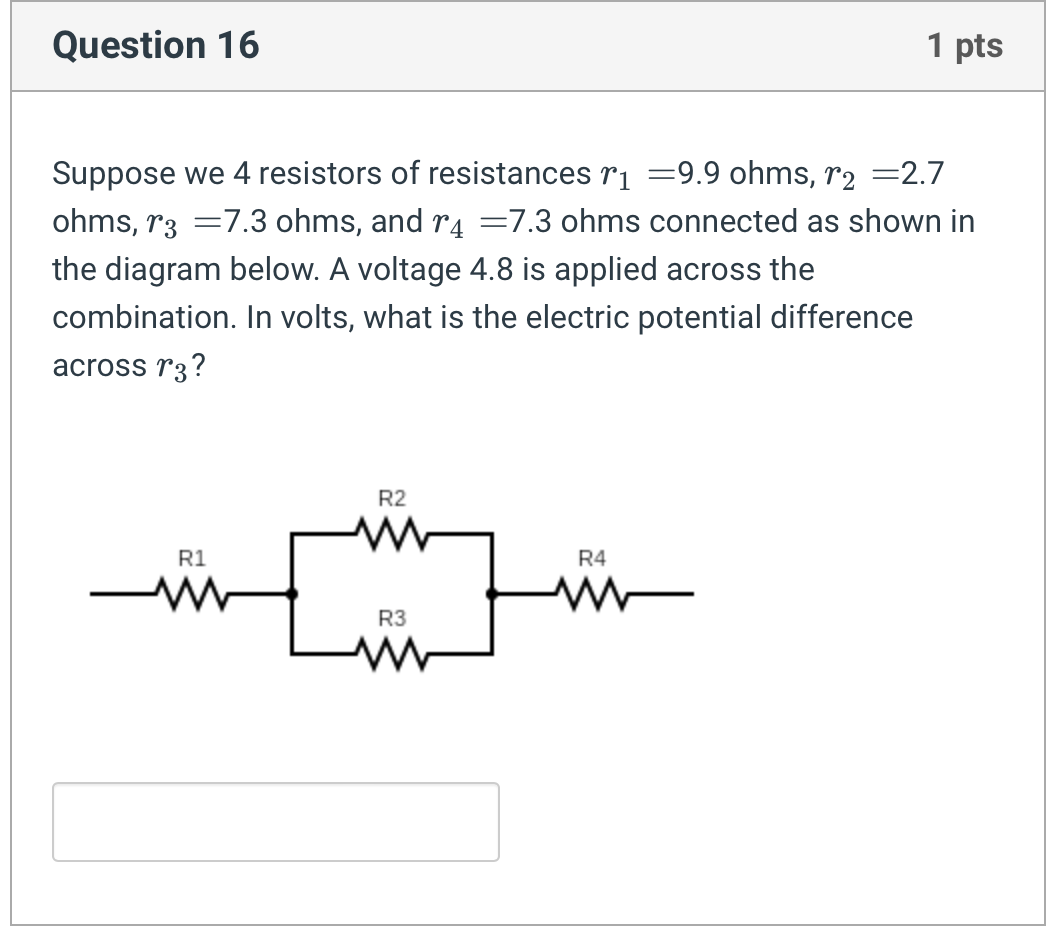 Solved Suppose we 4 ﻿resistors of resistances r1=9.9 ﻿ohms, | Chegg.com