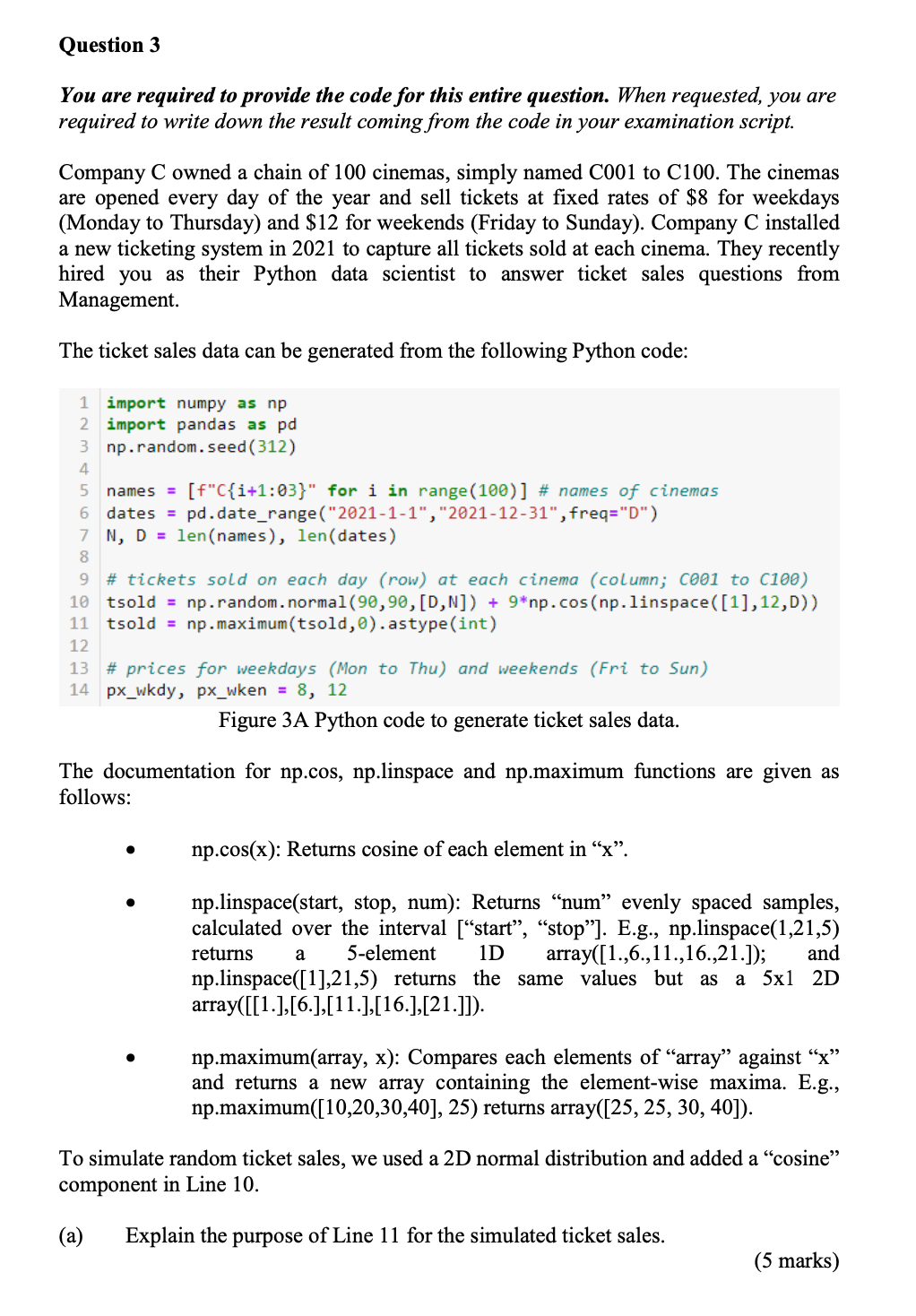 Solved Question 3 You are required to provide the code for | Chegg.com