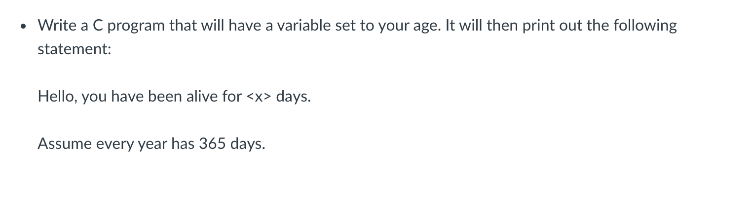 Solved Write a C program that will have a variable set to | Chegg.com