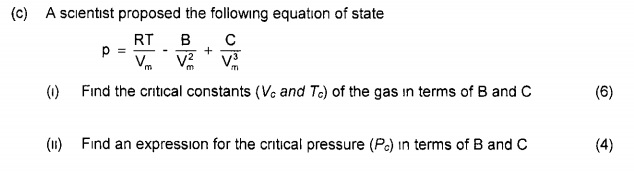 Solved (c) A scientist proposed the following equation of | Chegg.com