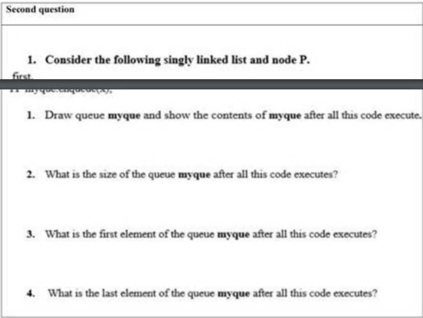 Second question 1. Consider the following singly | Chegg.com
