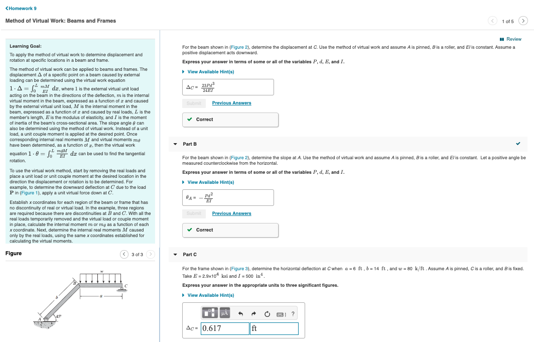 Solved Learning Goal: To apply the method of virtual work | Chegg.com