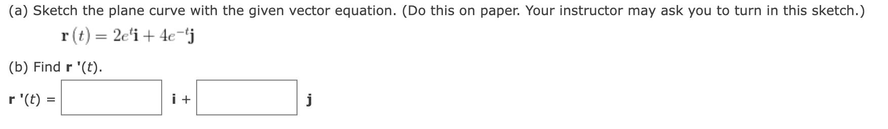 Solved (a) ﻿Sketch the plane curve with the given vector | Chegg.com