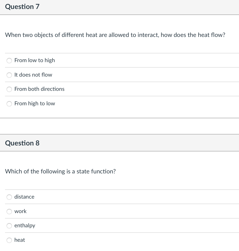 Solved Question 7 When two objects of different heat are | Chegg.com