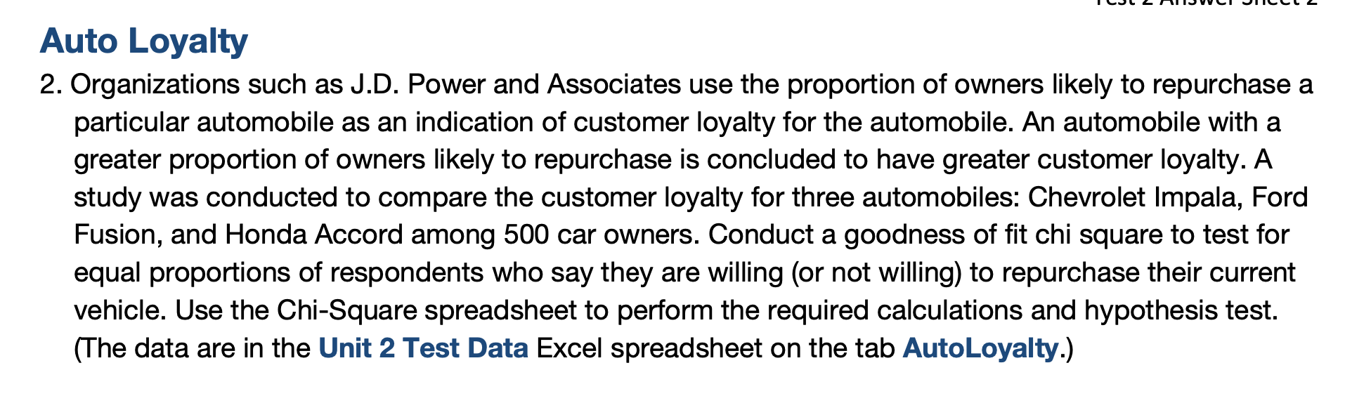 Solved Auto Loyalty 2. Organizations such as J.D. Power and | Chegg.com